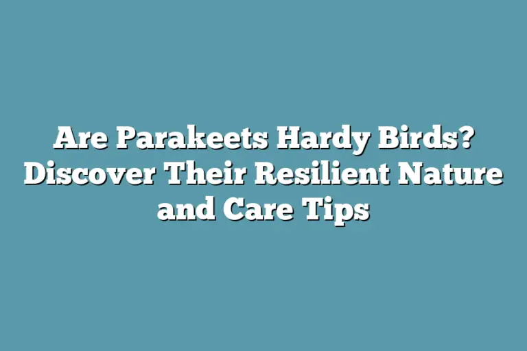 Are Parakeets Hardy Birds? Discover Their Resilient Nature and Care ...