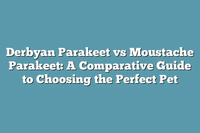 Derbyan Parakeet vs Moustache Parakeet: A Comparative Guide to Choosing ...
