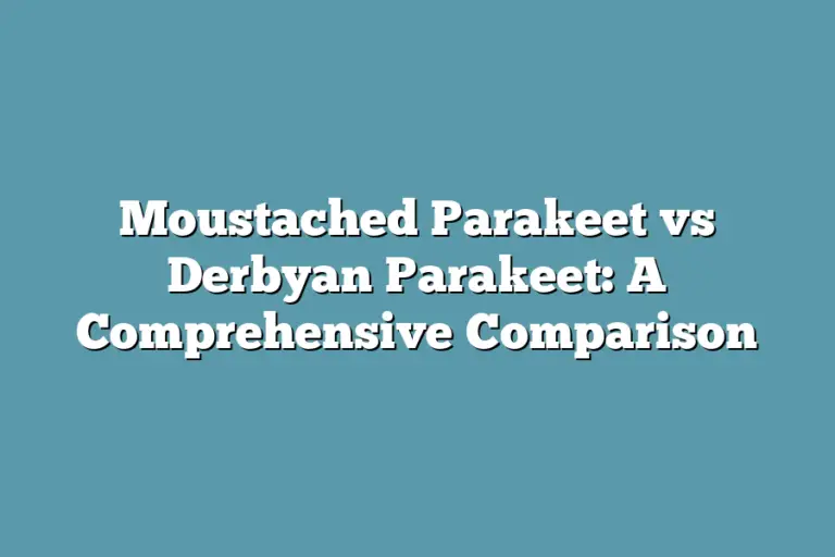 Moustached Parakeet vs Derbyan Parakeet: A Comprehensive Comparison ...